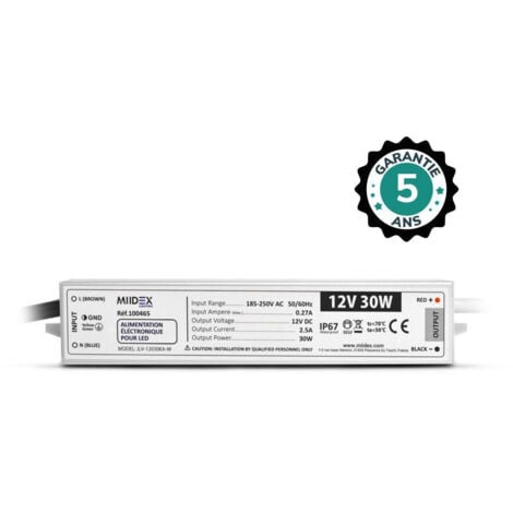 12V DC 30W IP67 LED alimentazione