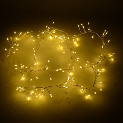 Catena luminosa 150 microled luce bianco caldo 1,6 mt natale