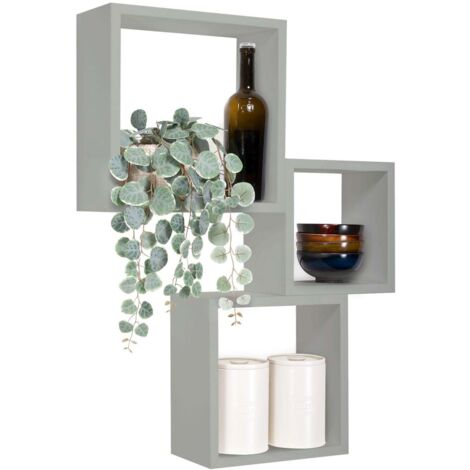 Set 3 cubi mensole parete grigio scaffale salotto soggiorno camera Incubo
