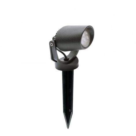 Spot led d'extérieur orientable en résine sur piquet roma pi12 ne ip66 gu10