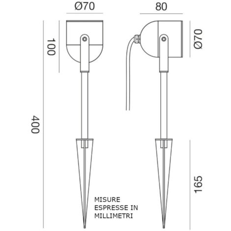 Lampe à piquet en aluminium réglable gea led ges2281 gu10 led ip65 h40
