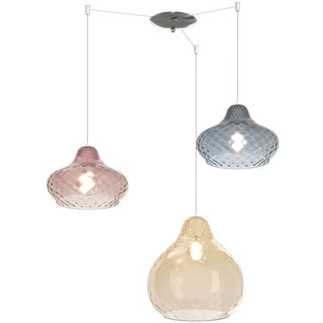 Lustre en verre coloré top light dress 1191 cr s3 smix e27 led ...