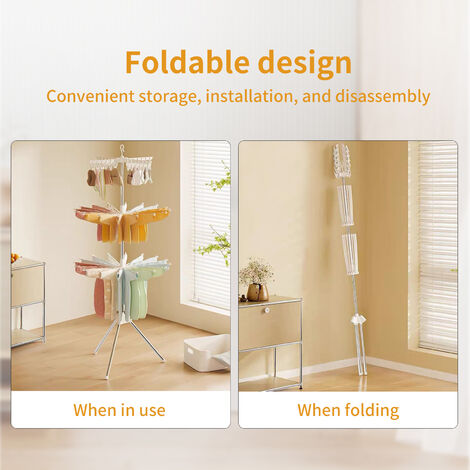 Sèche-linge pliable pivotant Facile à Installer pour intérieur ou ...