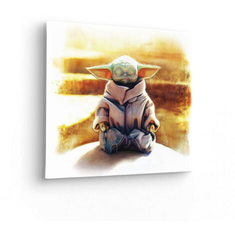 Tableau intissé Le Mandalorien - Grogu le Chef de La Méditation