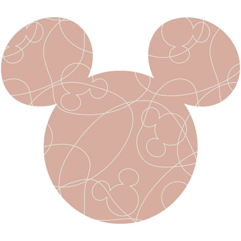 Sticker Mural Géant - Tête De Mickey En Rose