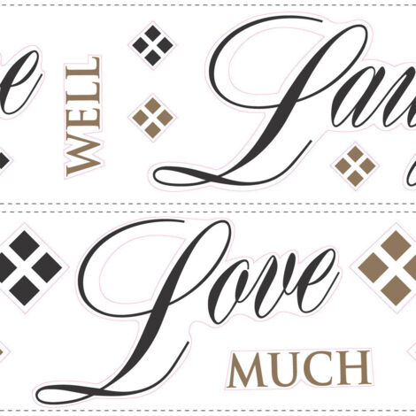 Stickers - Vivre, Rire, Aimer - Hauteur 22,9 cm