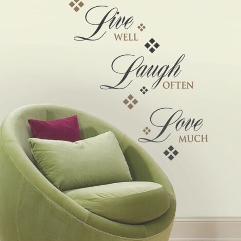 Stickers - Vivre, Rire, Aimer - Hauteur 22,9 cm