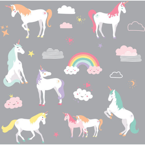 Stickers - Licornes Magiques - Hauteur 22,9 cm