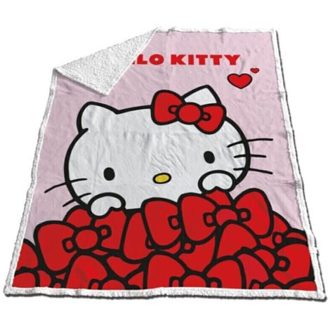 Plaid - Hello Kitty Nœuds Papillons Rouges - 130x170 cm
