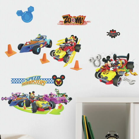 19 Stickers Roadster Team Mickey Mouse 22x45cm