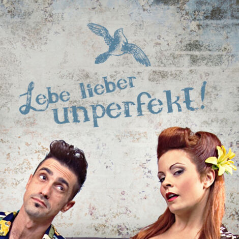 Lebe lieber unperfekt, Sticker murale - 14 x 70 cm