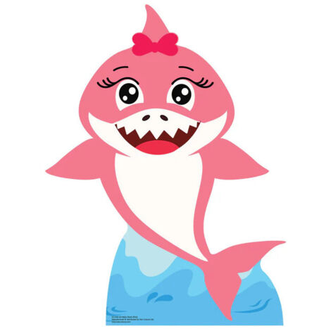 Figurine en carton Baby Girl Shark rose Haut 93 cm