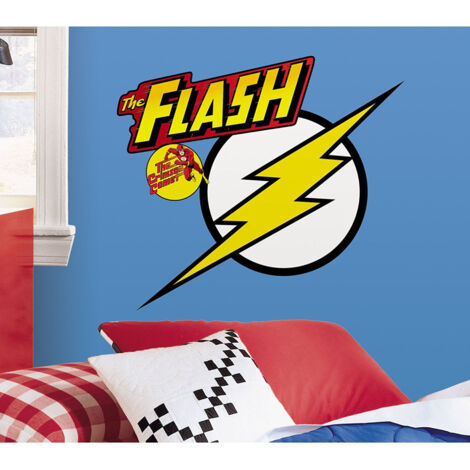 Sticker géant repositionnable logo Flash DC Comics 45,7CM x 49,8CM