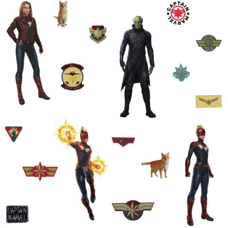 17 Stickers Captain Marvel Avengers Disney