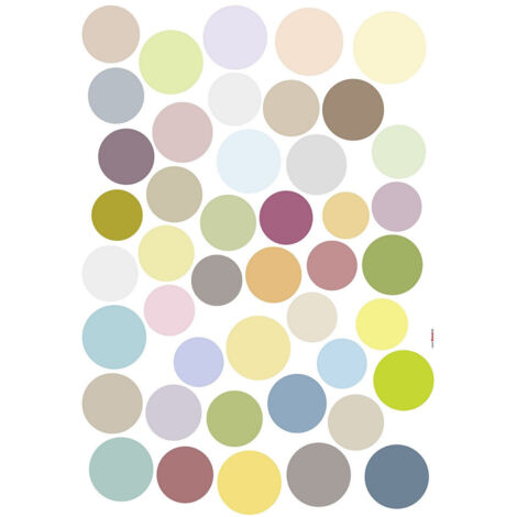 -Dots- Sticker Décoration murale Points Multicolores - 50x70cm