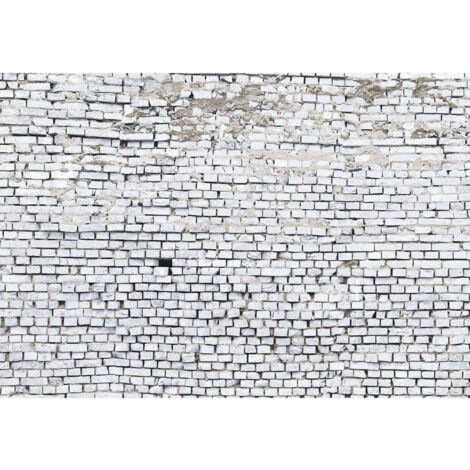 Tapisserie brique blanche pour camoufler un mur abime 368 x 254 cm XXL ...