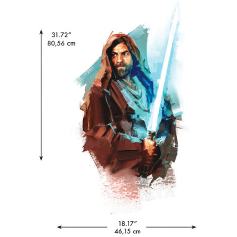 Stickers Muraux Géants Obi Wan Kenobi Peint - Star Wars