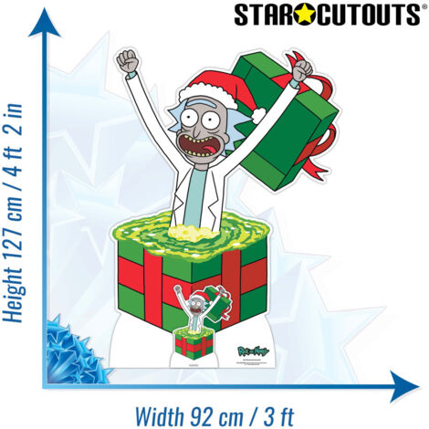 Figurine en carton - Noël - Rick et Morty - Surprise Rick - Haut 127 cm