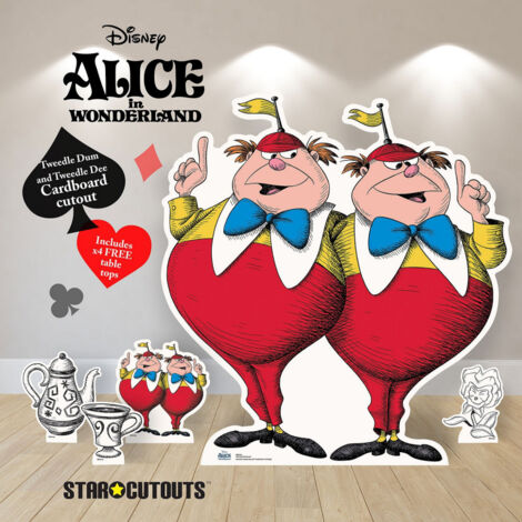 Figurine en carton Alice decoration anniversaire Tweedle Dee et Dum ...