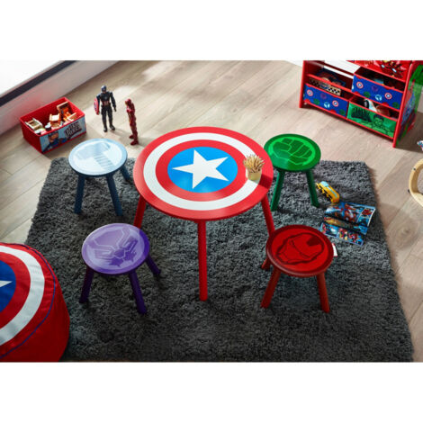 Ensemble table et 4 tabourets - Logo Captain America - Marvel Avengers