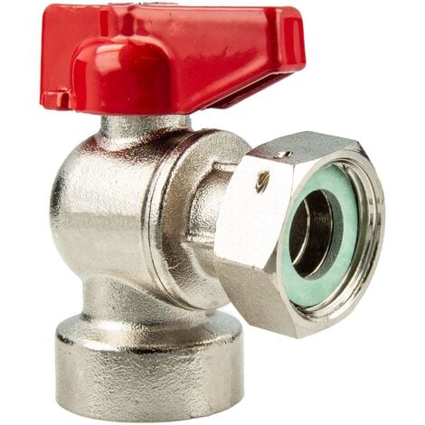 tecuro Winkel Kugelhahn mit Überwurfmutter Rp 3/4 Zoll x Innengewinde Rp 3/4 (DN15)