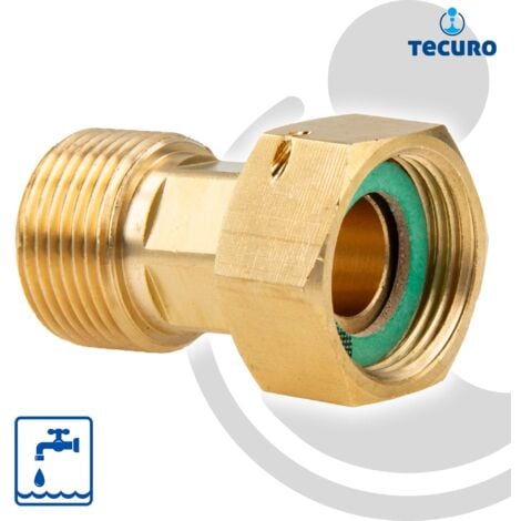 tecuro Verschraubung 3/4 Zoll Überwurfmutter x 3/4 Zoll Außengewinde - Messing blank CW617N