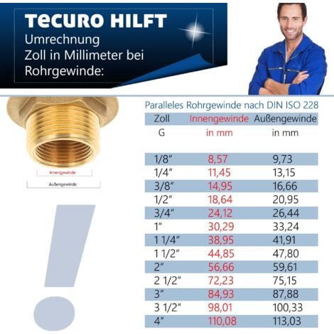 tecuro Rückflussverhinderer 3/8 AG x 3/8 Zoll IG, Messing vernickelt