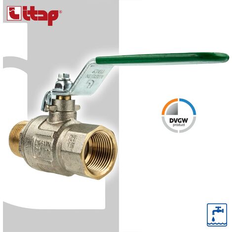 ITAP Trinkwasser-Kugelhahn GREEN Typ 377 - IG x AG 1/2 Zoll (DN 15) Stahlhebel lang, PN 50