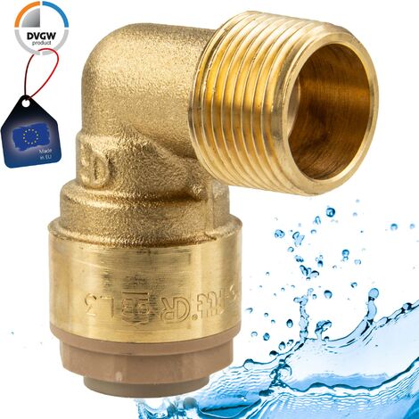 ITAP-FIT Messing-Steckverbinder Winkel für Cu-Rohr Ø 15 mm x 1/2 AG - DVGW