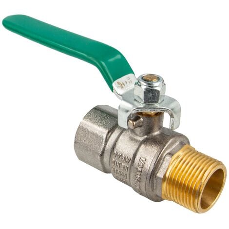 UNIWATER Trinkwasser-Kugelhahn mit Stahlhebel Außen- x Innengewinde 1/2 Zoll (DN 15), Typ 1495