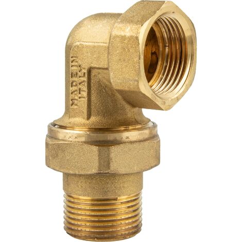 tecuro Winkel-Verschraubung IG x AG 3/8 Zoll, konisch dichtend - MS-blank CW617N