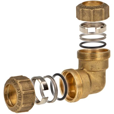 ITAP VX Messing-Klemmkupplung 90° Winkel Ø 40 mm - für PE-Rohr