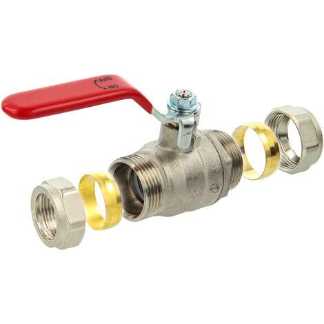 tecuro Kugelhahn mit Klemmringverschraubung für Cu-Rohr Ø 28 mm
