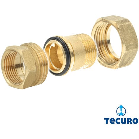 tecuro Verschraubung IG x AG 1 1/4 (5/4) Zoll, konisch dichtend - MS-blank CW617N