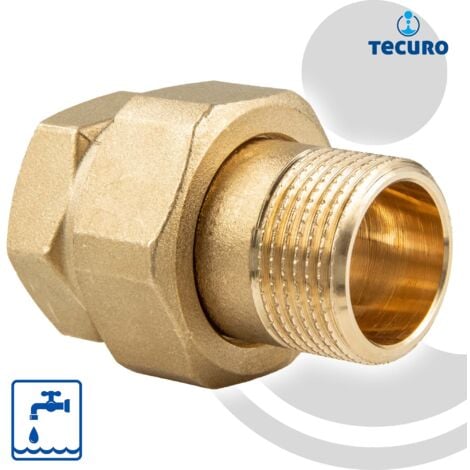 tecuro Verschraubung IG x AG 3/4 Zoll, konisch dichtend - MS-blank CW617N