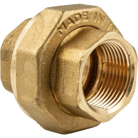 tecuro Verschraubung 3/4 Zoll IG x IG - flachdichtend - Messing blank CW617N