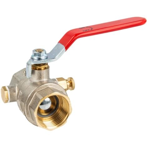 tecuro Kugelhahn mit Entleerung Größe 3/4 Zoll - DN 20, beidseitig Innengewinde