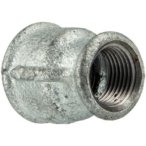 Temperguss-Gewindefitting verzinkt Reduziermuffe, IG x IG 2 x 1 1/2 ...