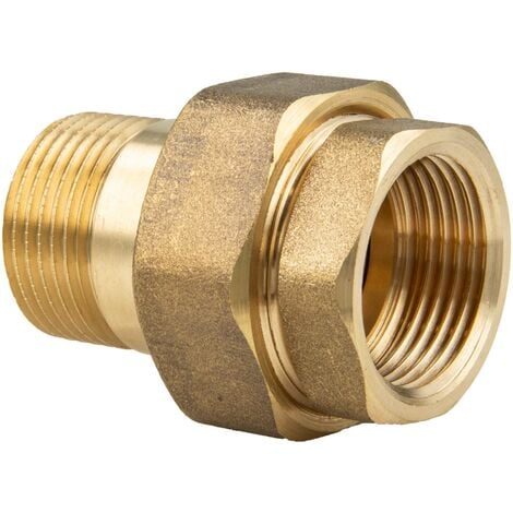 tecuro Messing Verschraubung IG x AG 1/2 Zoll, konisch dichtend, MS-blank CW617N