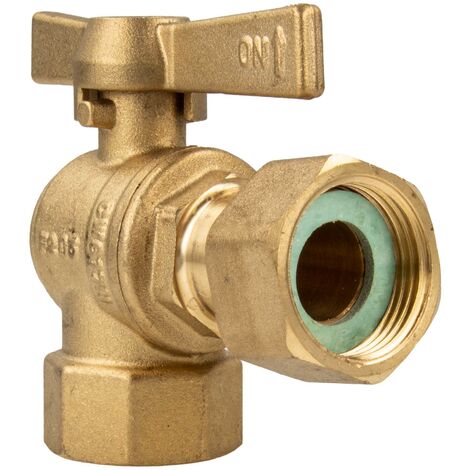 tecuro WZ - Kugelhahn Innengewinde Rp 1/2 Zoll x Überwurfmutter Rp 3/4 Zoll - Winkelausführung ...