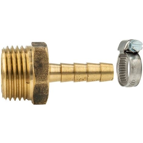 tecuro Sauger Schlauchtülle Ø 7 mm x 1/2 Zoll AG und W4 Schlauchschelle 8-12 mm