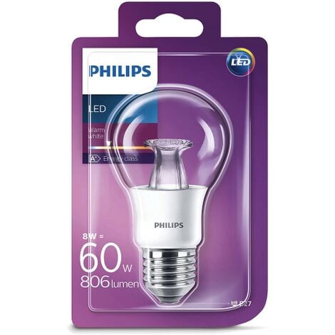 Philips LED60CL Lampadina LED Goccia E27, Luce Bianca Naturale Calda ...