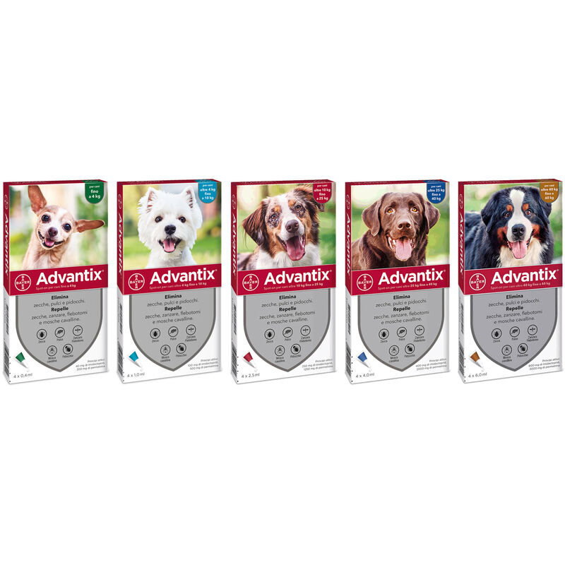 Bayer ANTIPARASSITARIO ADVANTIX (6 pipette) per cani 4÷10 kg.
