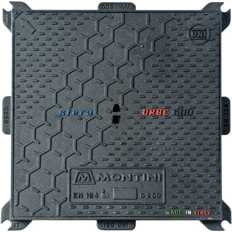 CHIUSINO IN GHISA CLASSE C250 URBE - 30 x 30 - Kg 7 - MONTINI