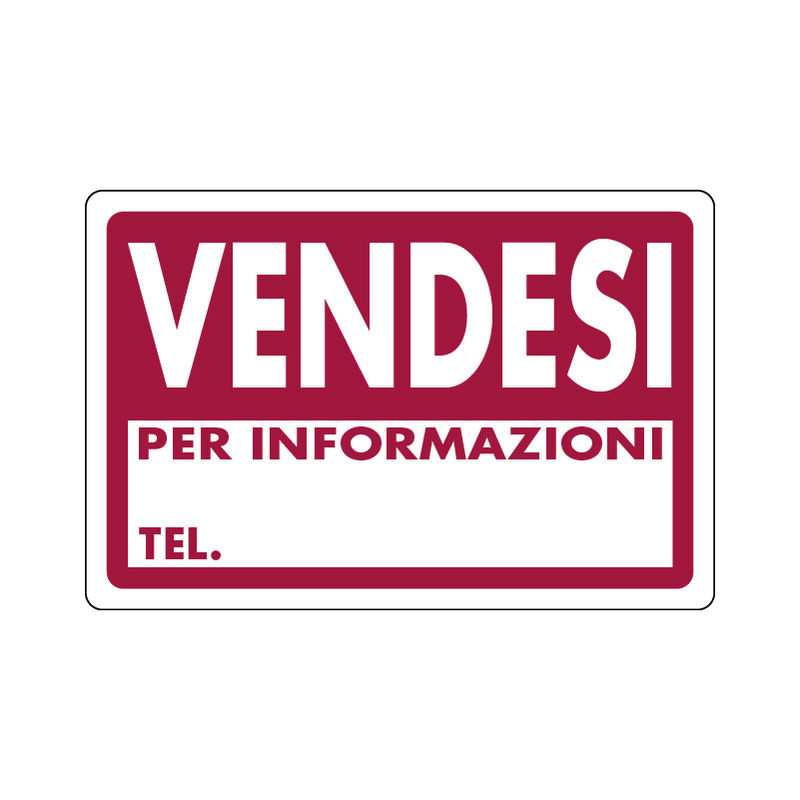 CARTELLO SEGNALETICO VENDESI cm. 30x20 10.00 pz