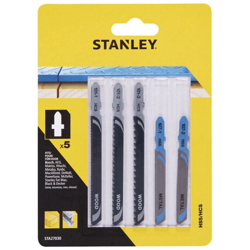 PIRANHA STANLEY STA27030 (X27030) 5 LAME LEGNO METALLO ATT.A T- STANLEY ...