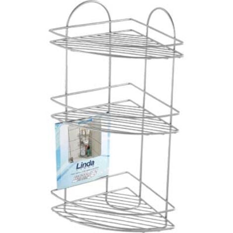 Angoliera doccia 3 ripiani metallo