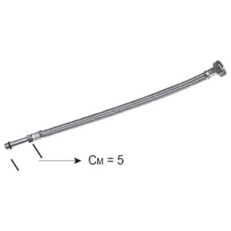 Flessibile inox per monocomando lungo f 3/8 x m 10 cm 35 Made in italy