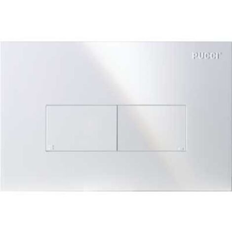 Placca di comando eco linea doppio tasto bianca Pucci