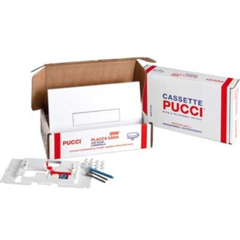 Kit sara mono tasto telaio + placca cm.33 sp.1,2 bianca Pucci